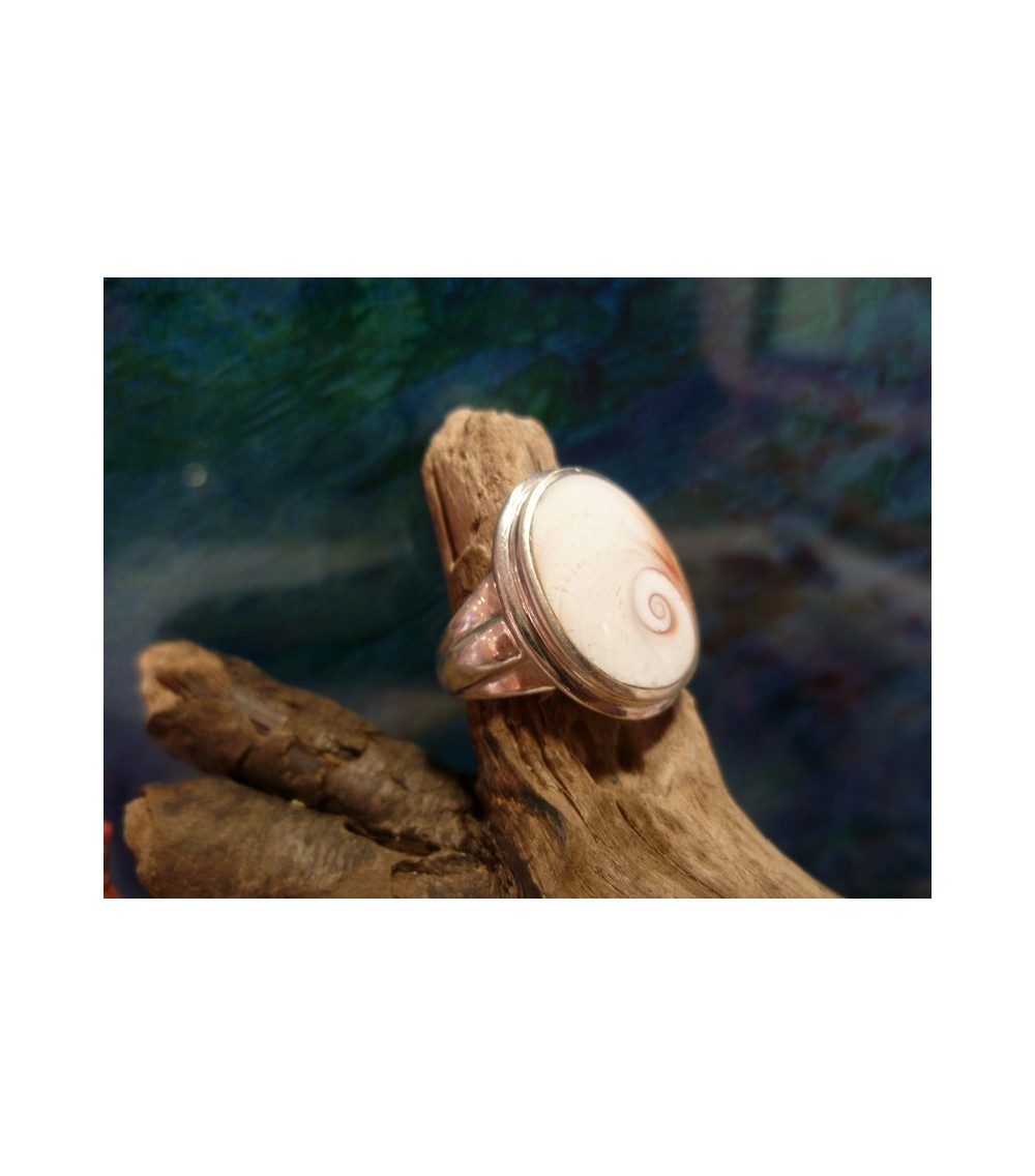 Sterling silver ring with the true Mediterranean Eye of Saint Lucia