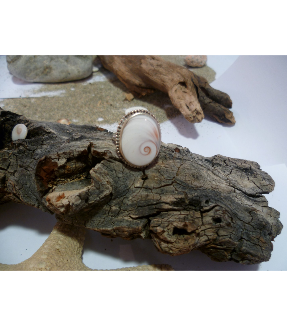 Sterling silver ring with the true Mediterranean Eye of Saint Lucia