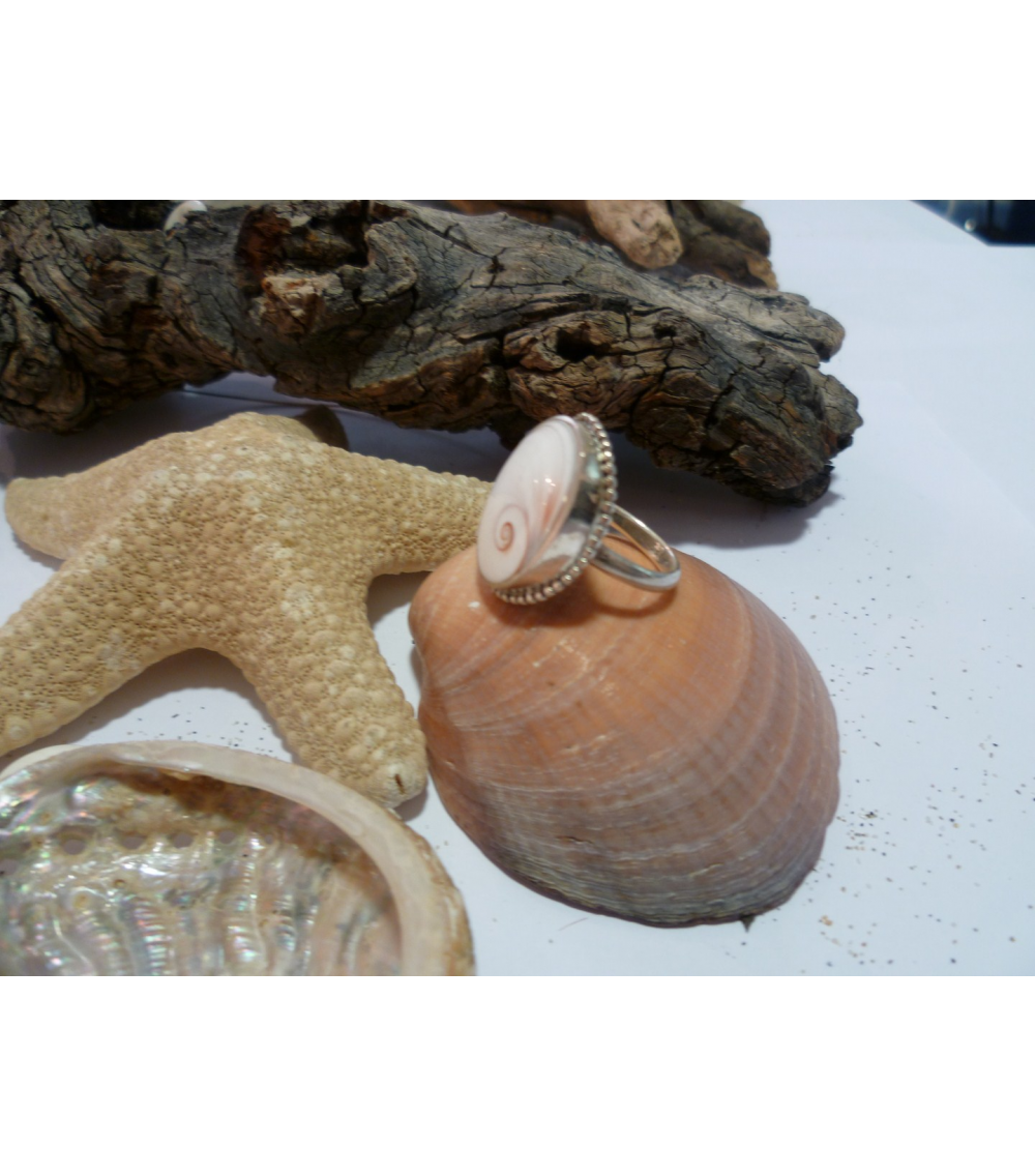 Sterling silver ring with the true Mediterranean Eye of Saint Lucia