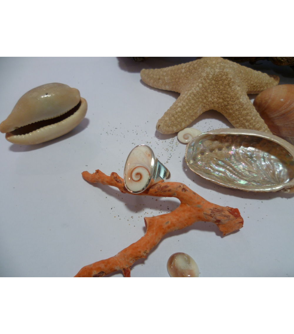 Sterling silver ring with the true Mediterranean Eye of Saint Lucia